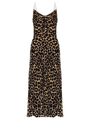 Balmain Animal Print Long Gown - Beige