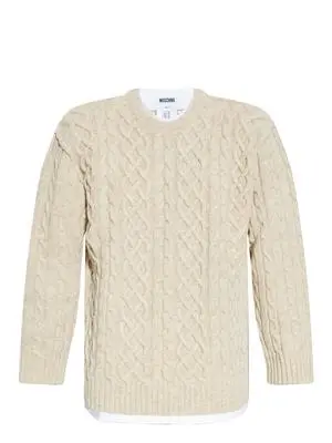 Moschino Cable Knit Wool Sweater - Cream