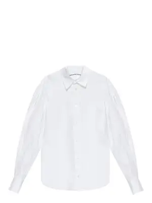 Alexander Wang Cotton Shirt With Pocket And Embroidered Logo White