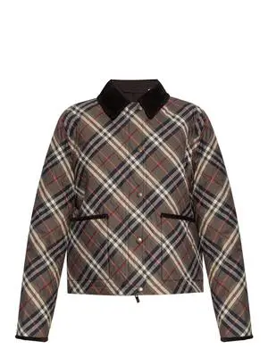 Burberry Plaid Pattern Cotton Jacket - Grey