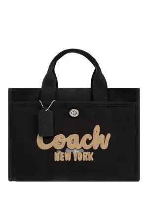 Coach Shopper Bag With Embroidered Logo Black