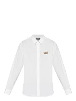 Versace Logo Appliqué Shirt - White