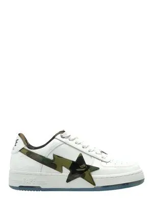 A BATHING APE Low-top Leather Sneakers - White