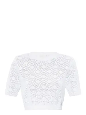 Givenchy Diamond Openwork Viscose-blend Sweater - White
