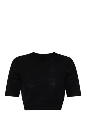 GIVENCHY Short-Sleeve Lace Sweater