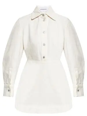 Givenchy Denim Mini Shirt Dress - Cream