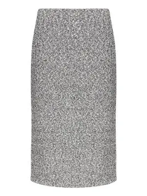 Tory Burch Mélange Bouclé Skirt - Grey
