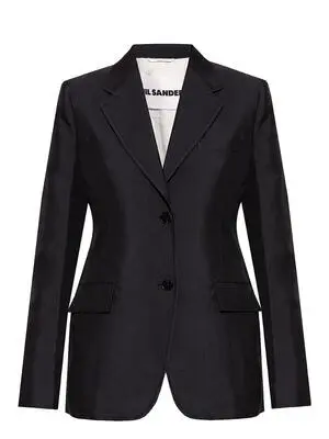 JIL SANDER Single-breasted Blazer - Navy Blue