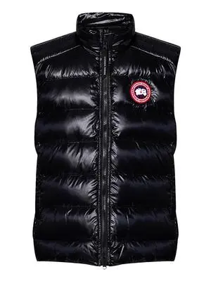 Canada Goose Quilted Down Vest With Logo - Black