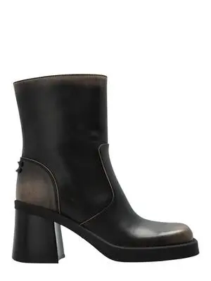 Coach Sculpted Heeled Ankle Boots - Brown