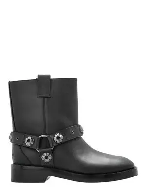 Kate Spade New York Leather Ankle Boots With Appliqués - Black