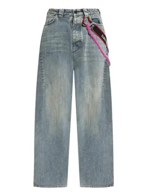 Balenciaga Bootcut Jeans With Decorative Appliqués - Blue