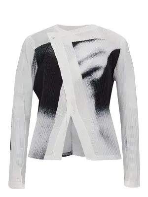 Issey Miyake Pleated Cardigan - White