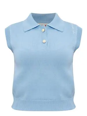 Marni Vest With Polo Collar - Blue