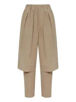 Issey Miyake Pleated Layered Trousers - Green