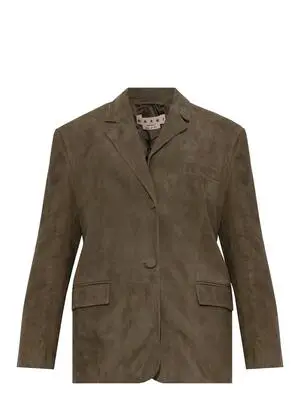 Marni Suede Blazer Jacket - Green