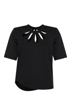 Comme Des Garçons Top With Decorative Cut-outs - Black