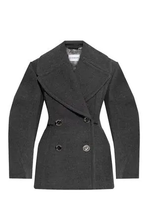 Givenchy Double-breasted Wool And Silk Coat - Grey