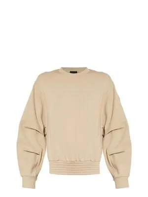 Moncler Sweatshirt With Embroidered Logo - Beige