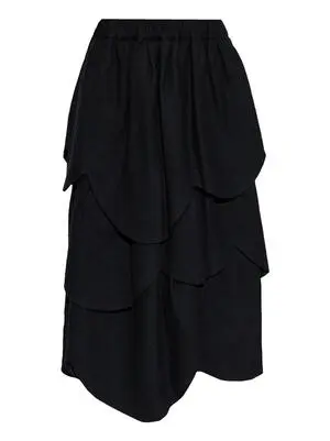 COMME DES GARCONS NOIR KEI NINOMIYA Asymmetrical Layered Wool Skirt - Black