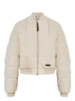 Moschino Padded Bomber Jacket - Cream