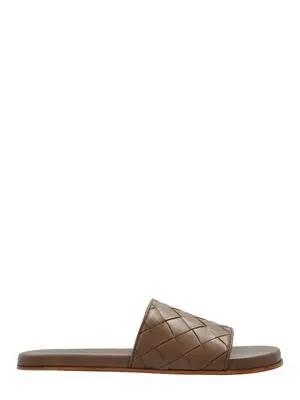 Bottega Veneta Leather Slides - Brown