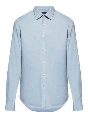 Paul & Shark Shirt With A Herringbone Pattern - Blue
