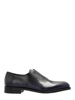 FERRAGAMO Angiolo Leather Oxford Shoes - Navy Blue