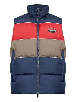 Emporio Armani Quilted Down Vest With Logo Patch - Navy Blue