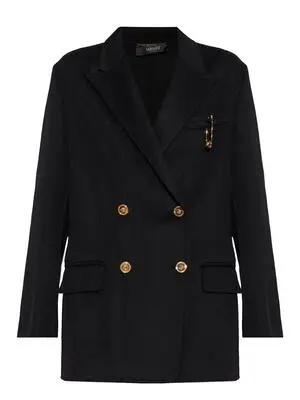 Versace Short Double-breasted Coat - Black