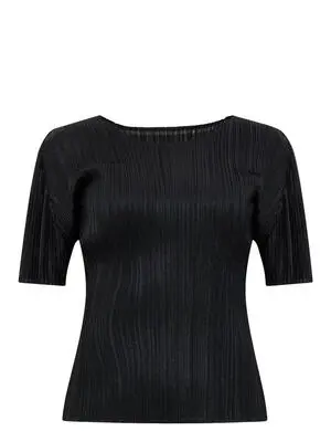 Issey Miyake Pleated Top - Black