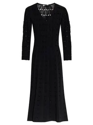 Zimmermann Geometric Openwork Long-sleeved Dress - Black