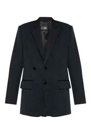 MAISON MARGIELA Wool Trimmed Blazer - Black