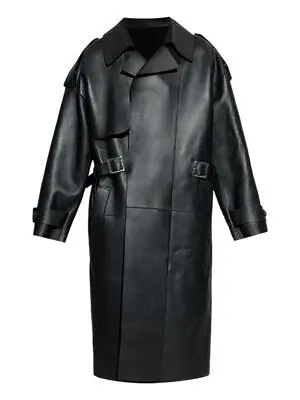 Dsquared2 Leather Coat - Black
