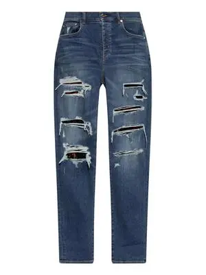 AMIRI Distressed Jeans With Embroidered Rose