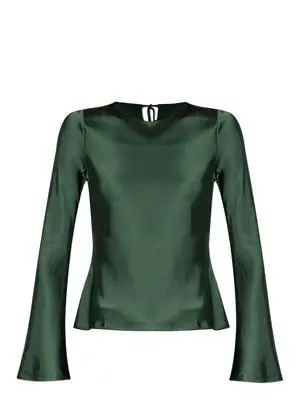 GANNI Back-slit Top - Green
