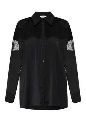IRO PARIS Balsan Lace-accented Satin Shirt - Black