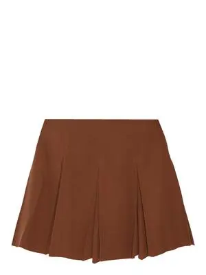 Marni Virgin Wool Pleated Skirt - Brown