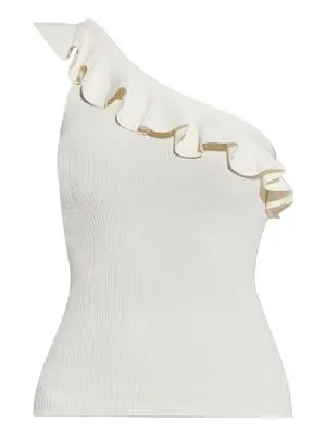 ZIMMERMANN Ribbed Top With Ruffle