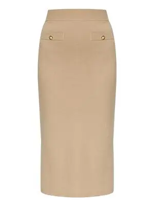Alessandra Rich Skirt With Decorative Pockets - Beige