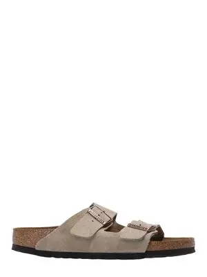 BIRKENSTOCK Leather Slides - Beige