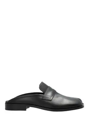 MAISON MARGIELA Tabi Cutout Leather Slides - Black