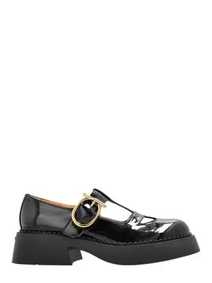 SALVATORE FERRAGAMO Arrow Leather Mary Jane Loafers