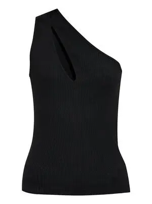 Amiri Asymmetrical Top With Cut-out Detail - Black