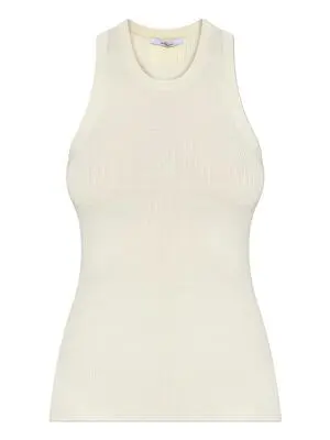 Givenchy Sleeveless Ribbed Wool Knit Top - Cream