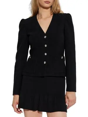 Alessandra Rich Blazer With Shimmering Buttons - Black