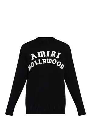 Amiri Hollywood Logo Cotton Sweater - Black