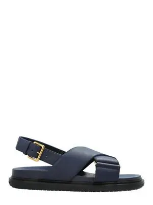 Marni Leather Sandals - Navy Blue