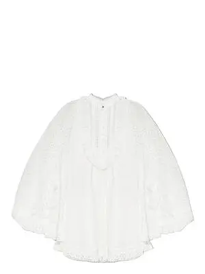 Zimmermann Lace Sleeve Top - White