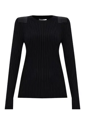Helmut Lang Ribbed Long-sleeve Top - Black